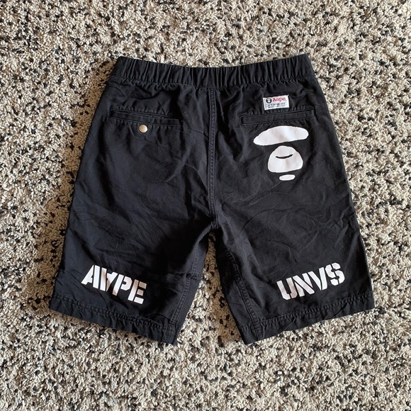 Aape | Shorts | Aape Mens Black White Aape Universe Text Logo Belted ...